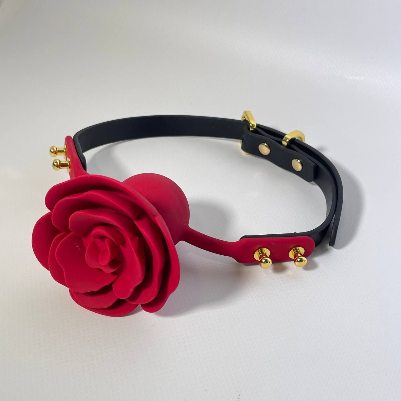 ᐉ Кляп з кулькою та трояндою Zalo Rose Ball Gag чорний ️ Секс-шоп ...